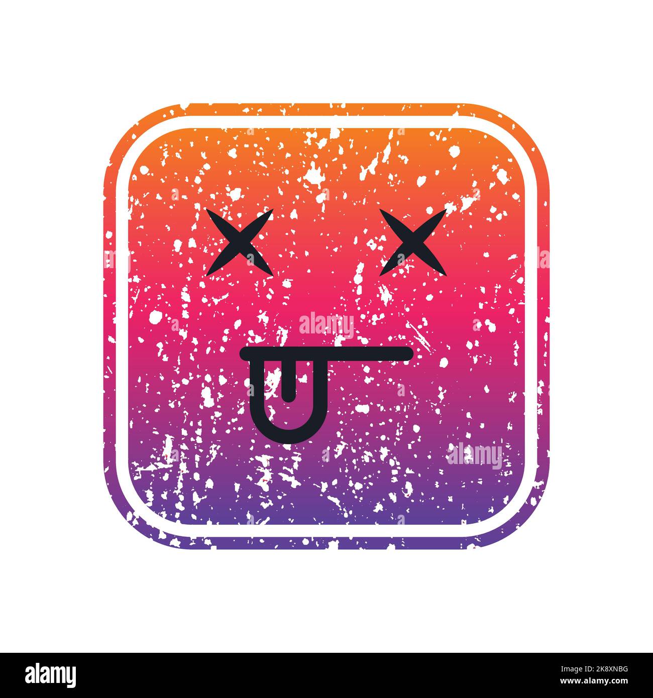 Funny emoji with gritty texture artwork design. EPS 10, Editable ...