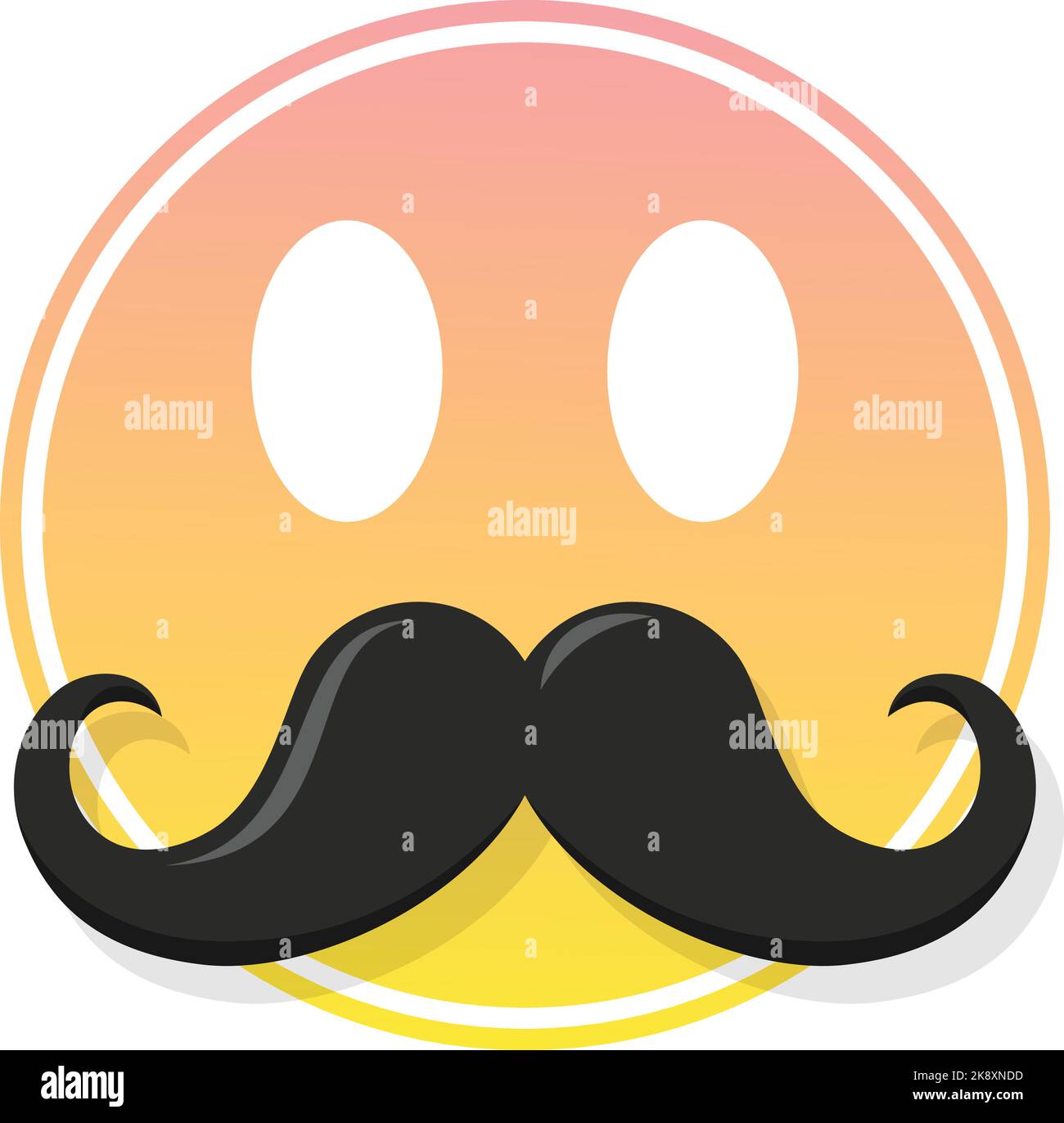 Funny emoji moustache design illustration. EPS 10, Editable, Vector ...