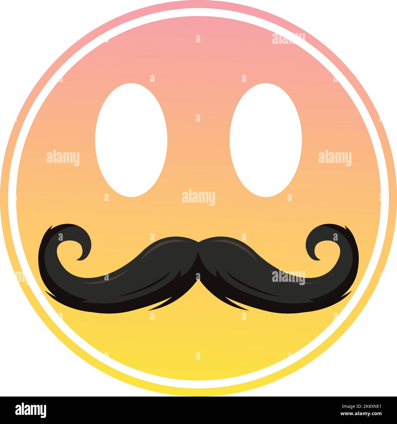 Funny emoji moustache design illustration. EPS 10, Editable, Vector ...