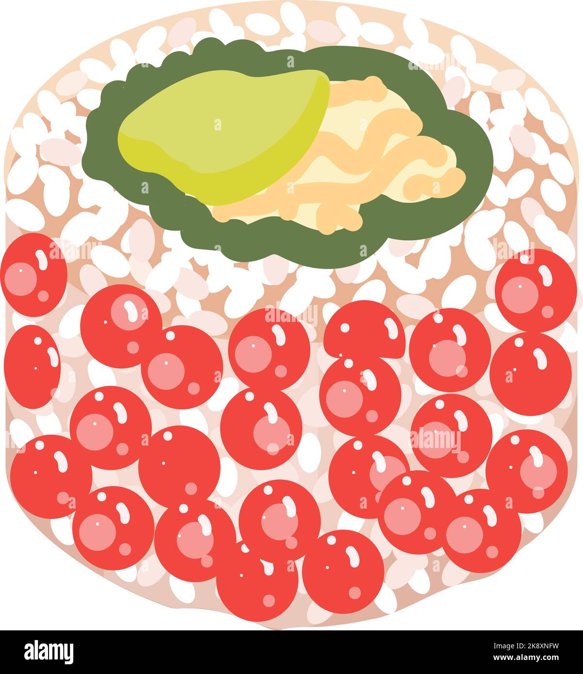Caviar sushi roll icon cartoon vector. Salmon food Stock Vector Image ...