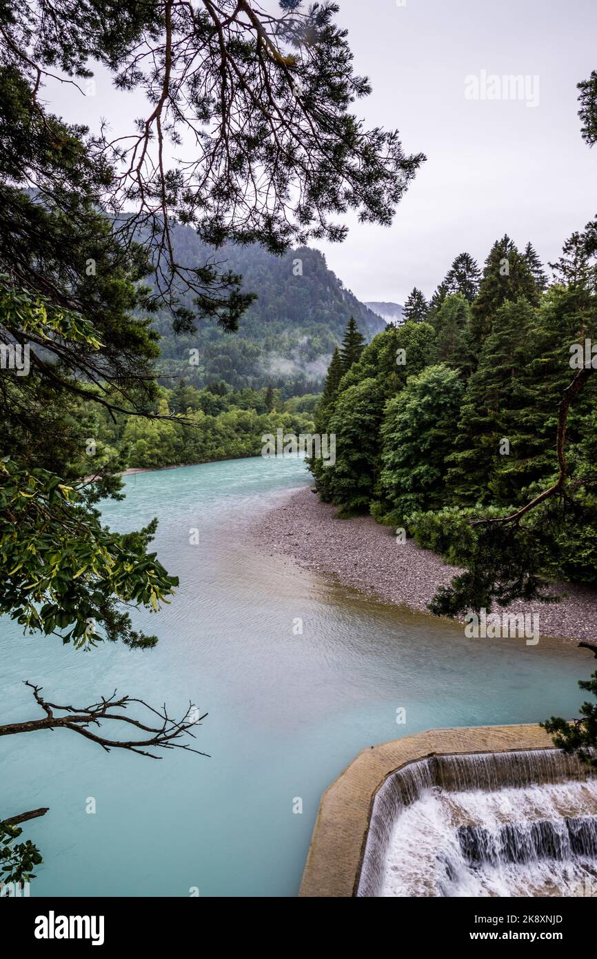 A vertical shot of water stream with greenery Stock Photo - Alamy