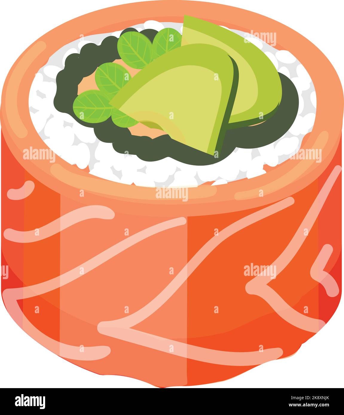 Fish sushi roll icon cartoon vector. Salmon sushi Stock Vector Image ...