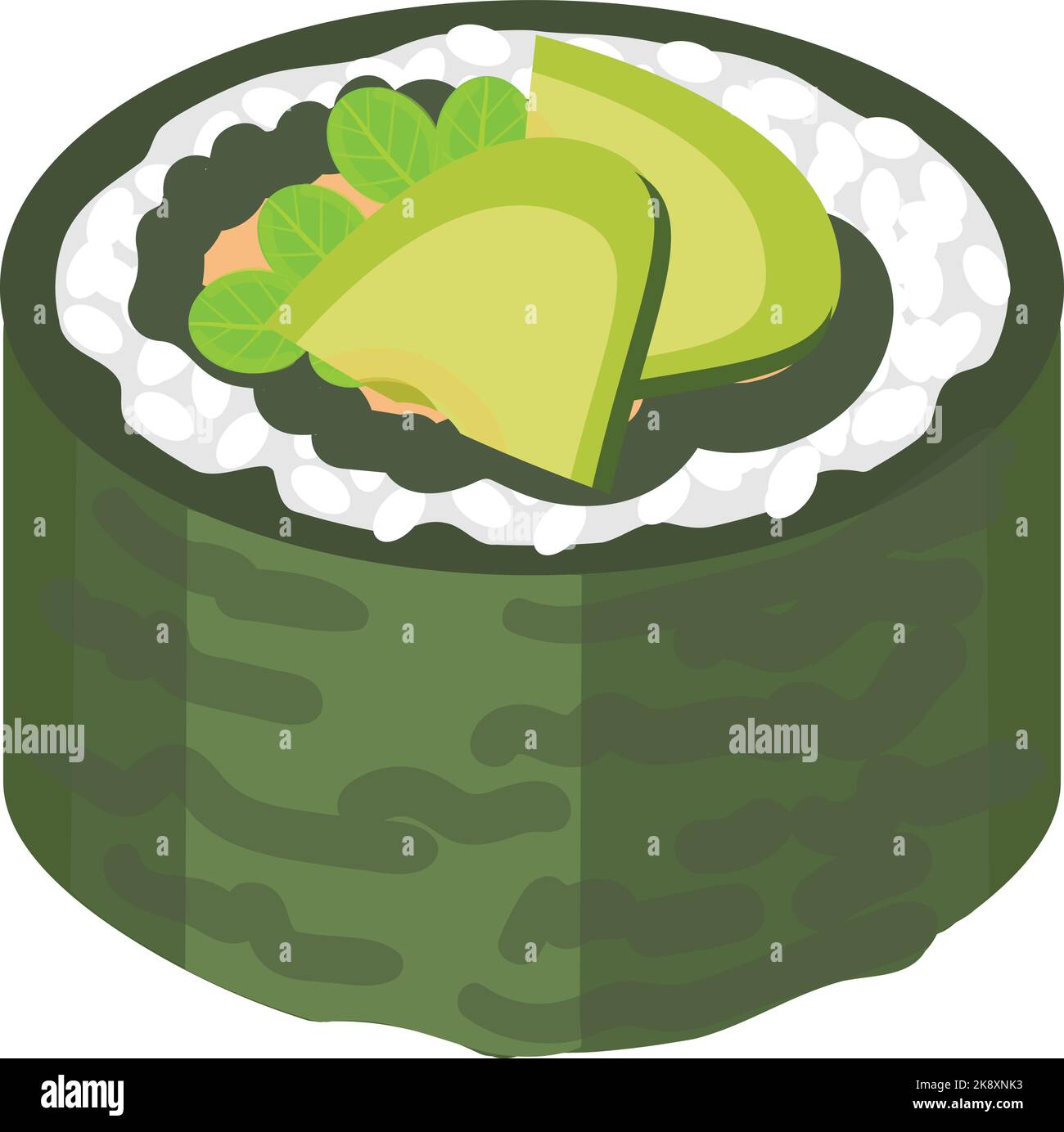 Green sushi icon cartoon vector. Roll food Stock Vector Image & Art - Alamy