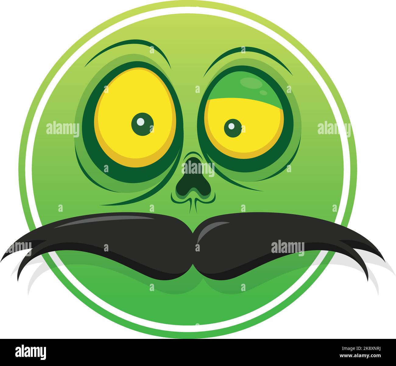 Zombie face emoji mustache design illustration. EPS 10, Editable ...