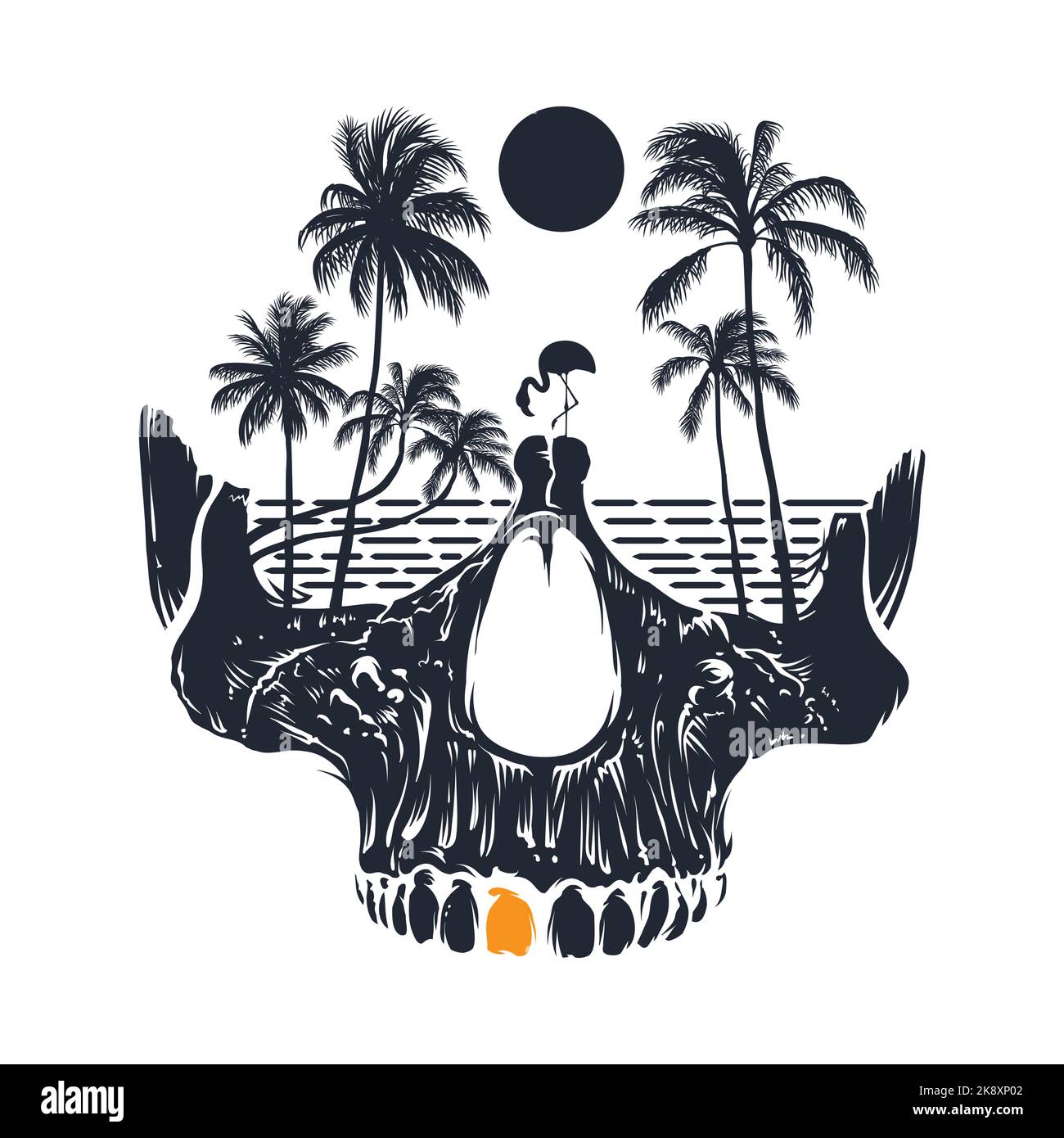 Summer time on skull island. Editable, resizable, EPS 10, vector ...