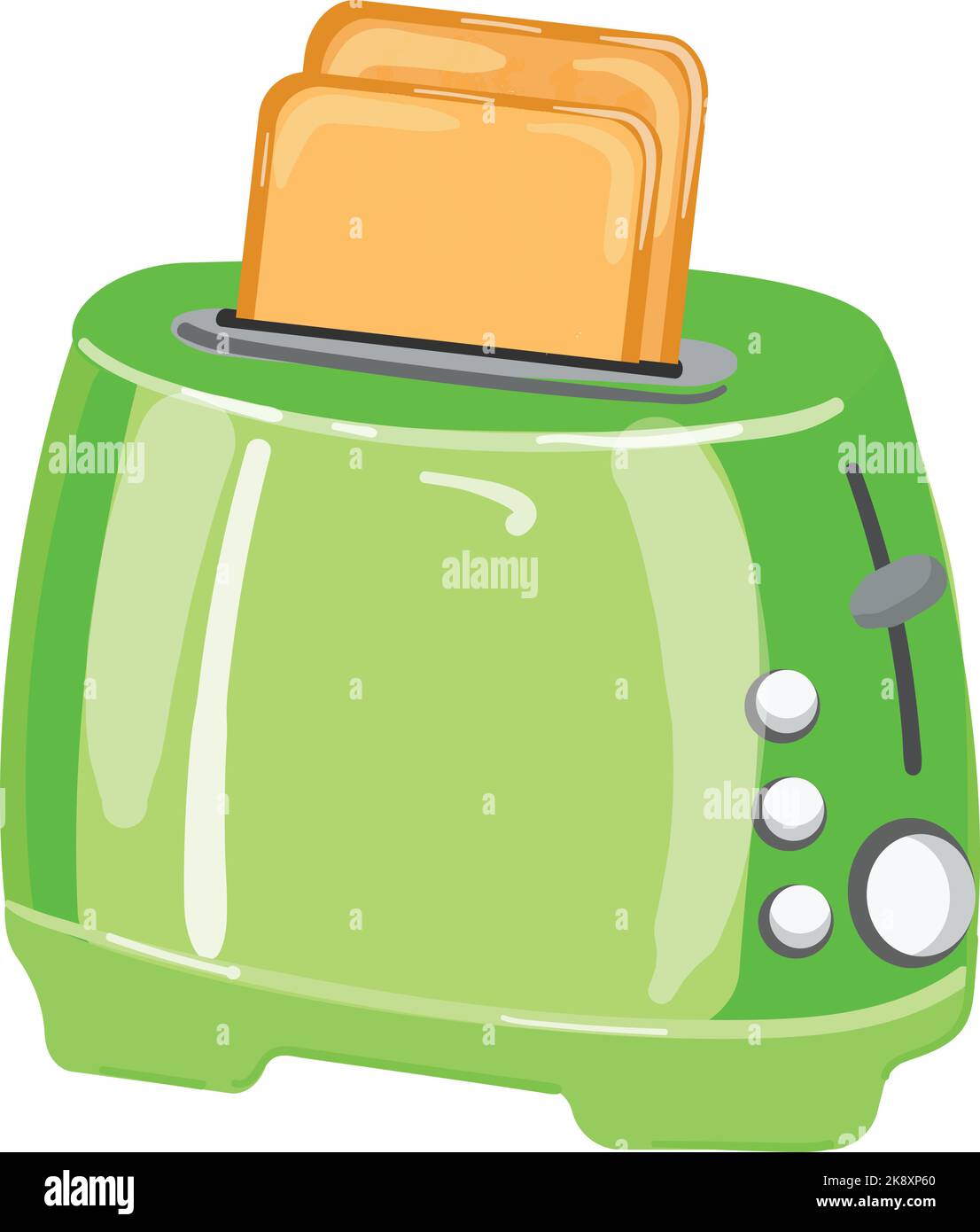 Green toaster icon cartoon vector. Bread toast Stock Vector Image & Art ...