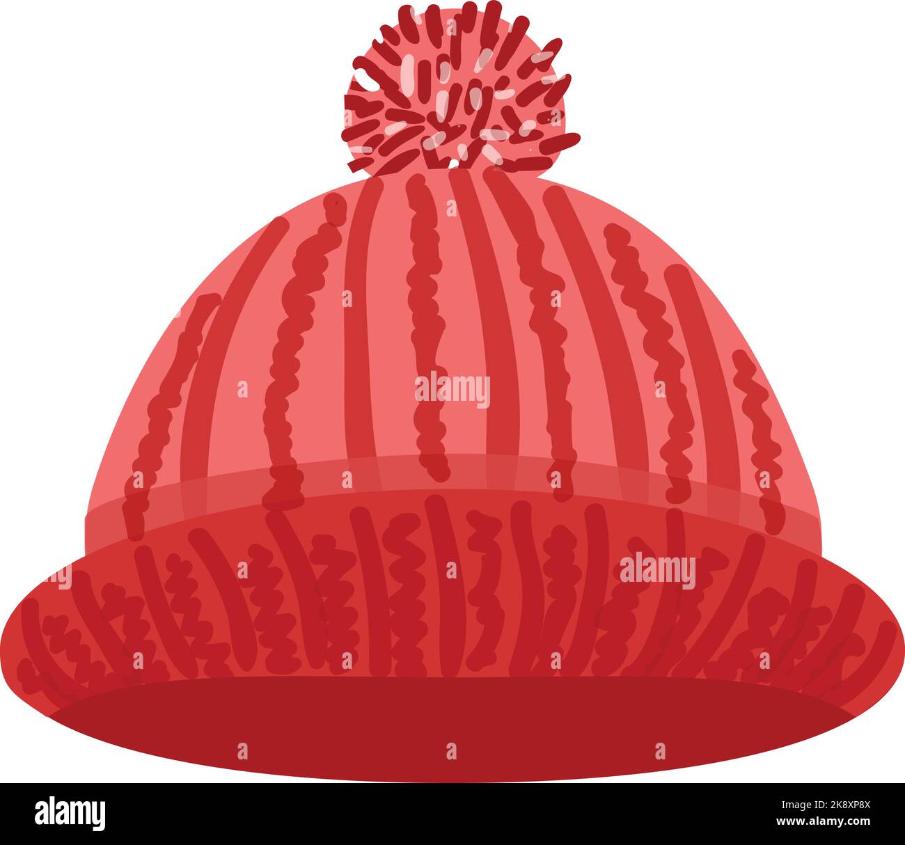 Red winter headwear icon cartoon vector. Hat scarf Stock Vector Image ...