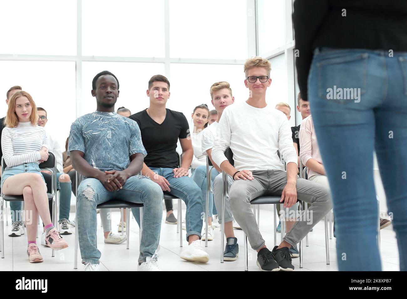 contact group of young people sitting in the conference room Stock ...