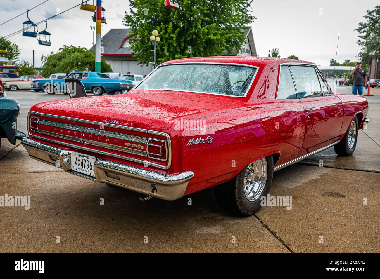 Des Moines, IA - July 01, 2022: High perspective rear corner view of a ...