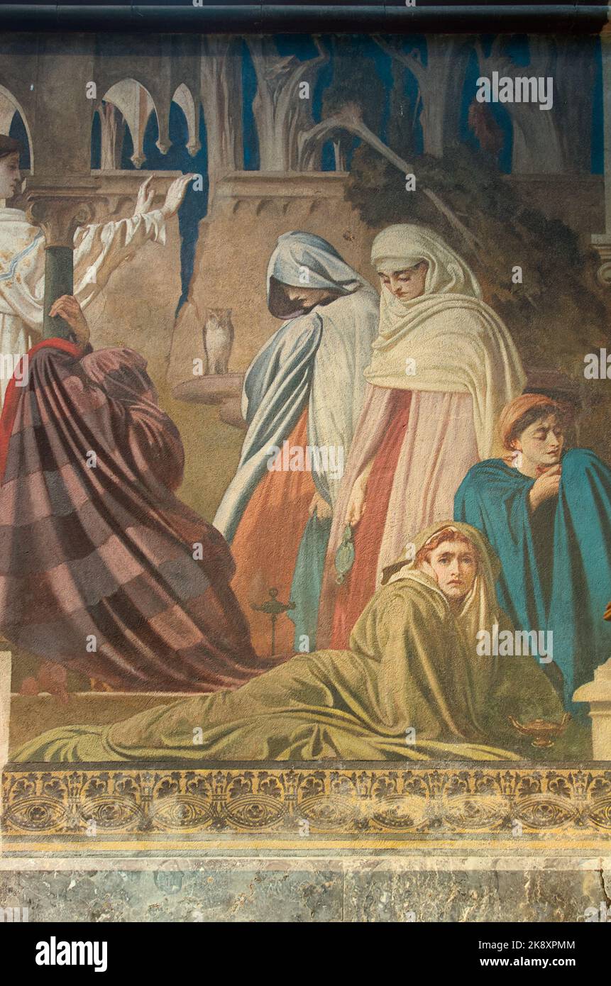 Part Of The Wise And Foolish Virgins Fresco Wall Painting By Frederic ...