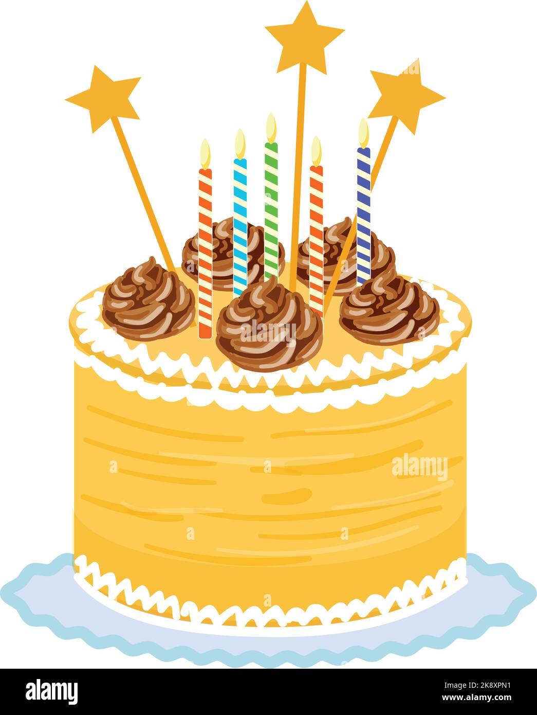 Star birthday cake icon cartoon vector. Happy candle Stock Vector Image ...