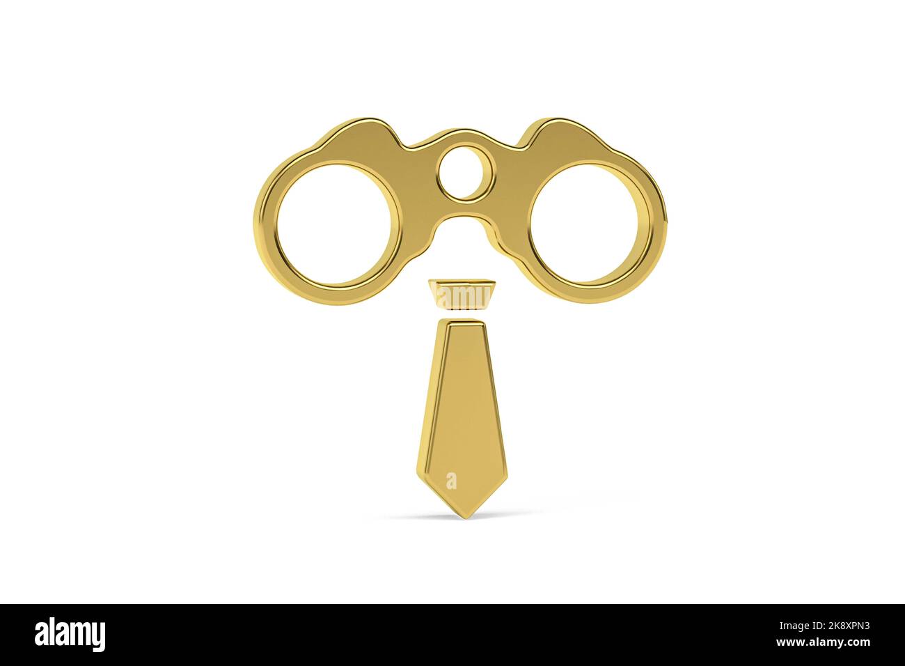 Golden 3d business vision icon isolated on white background - 3d render ...