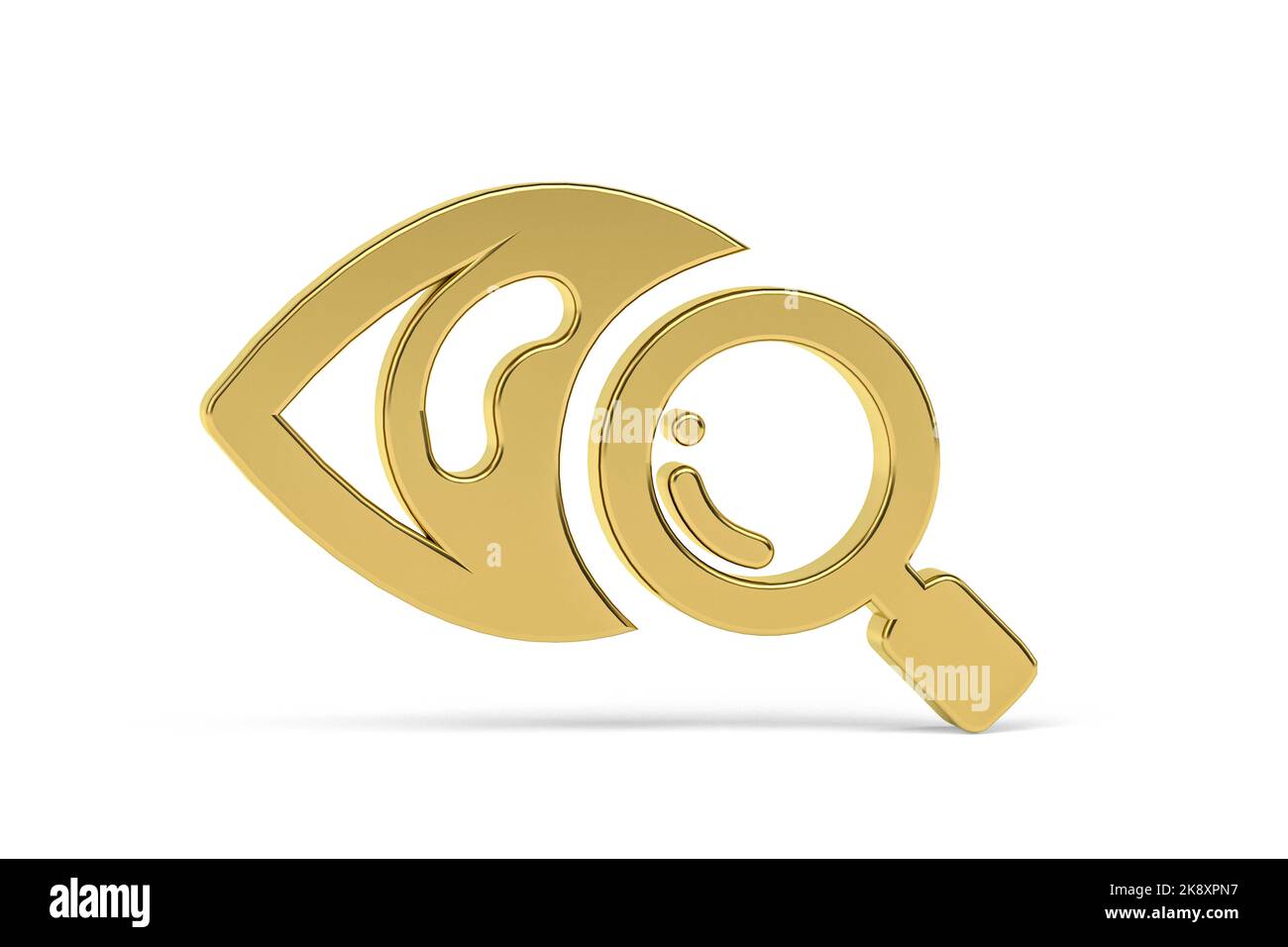Golden 3d business vision icon isolated on white background - 3d render ...
