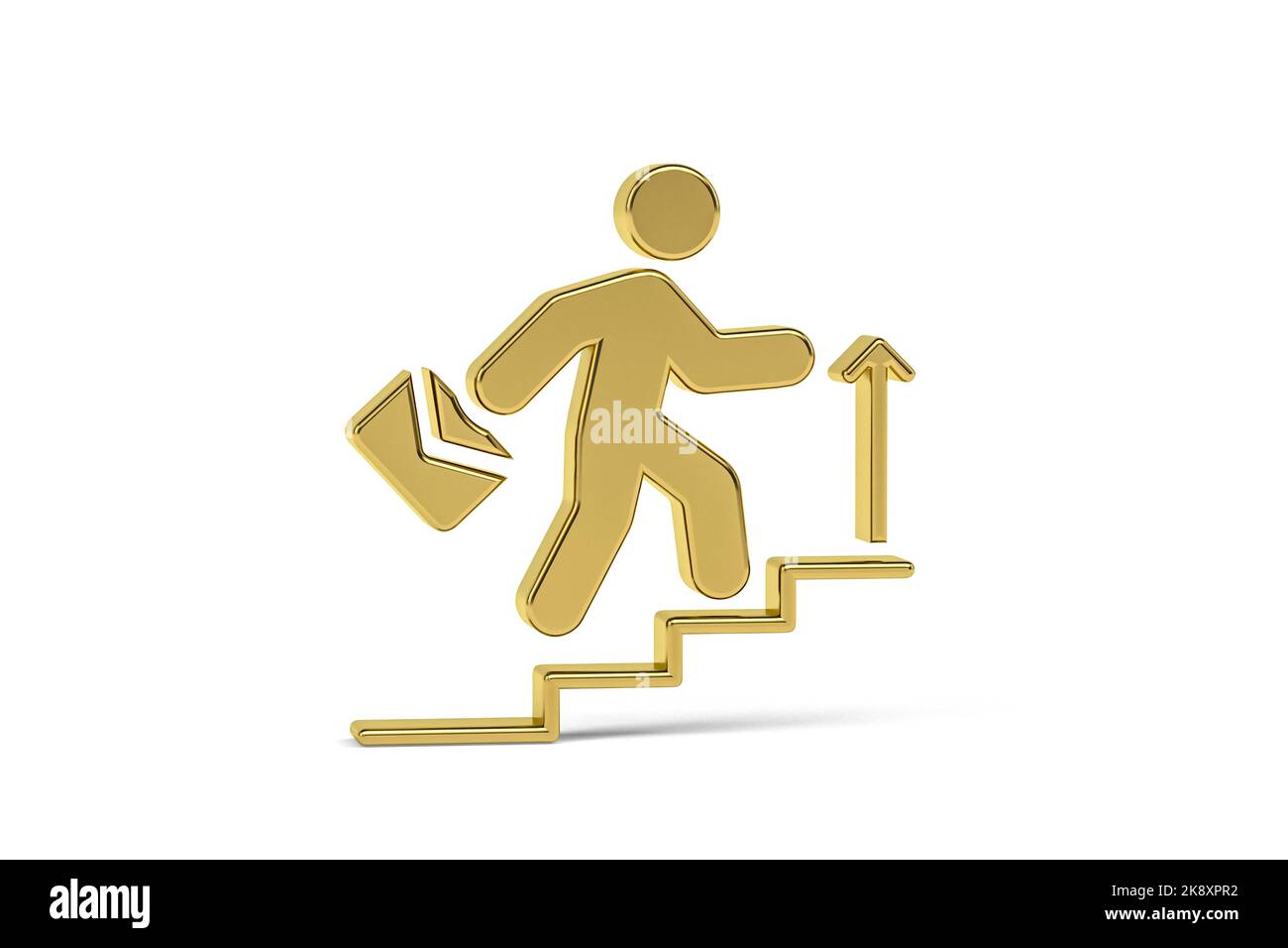 Golden 3d business vision icon isolated on white background - 3d render ...
