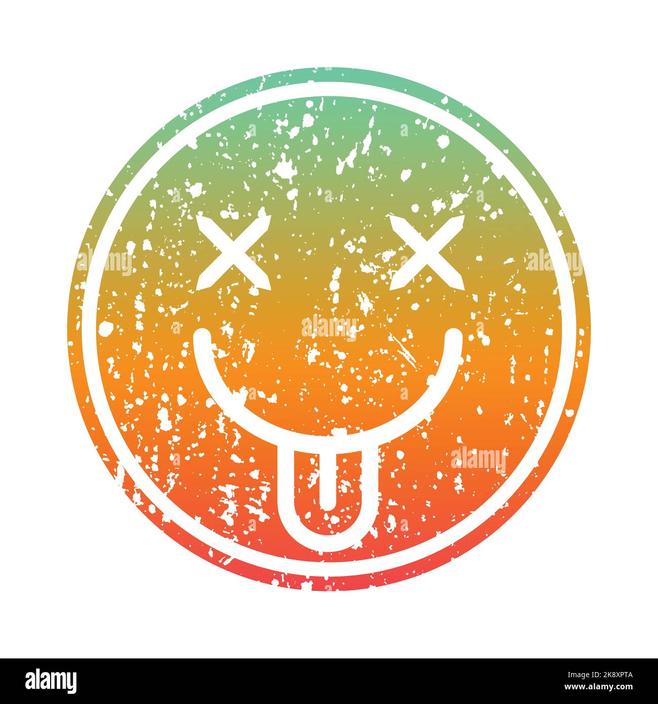 Funny emoji with gritty texture artwork design. EPS 10, Editable ...