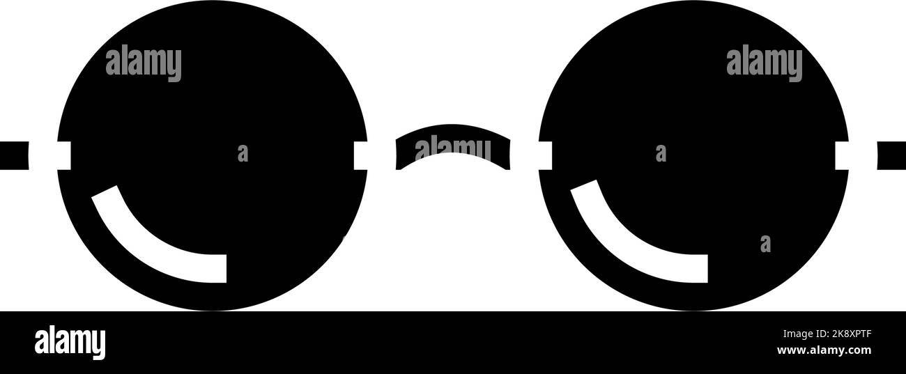 round glasses optical glyph icon vector illustration Stock Vector Image ...