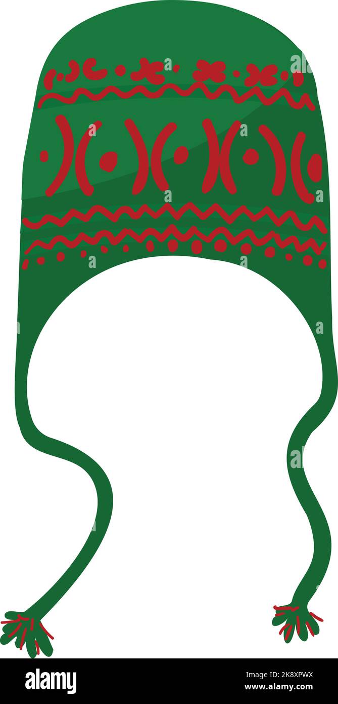 Green winter hat icon cartoon vector. Cold scarf Stock Vector Image ...