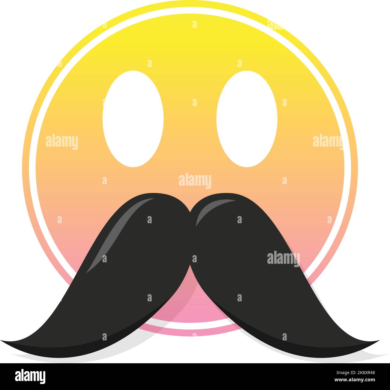 Funny emoji moustache design illustration. EPS 10, Editable, Vector ...