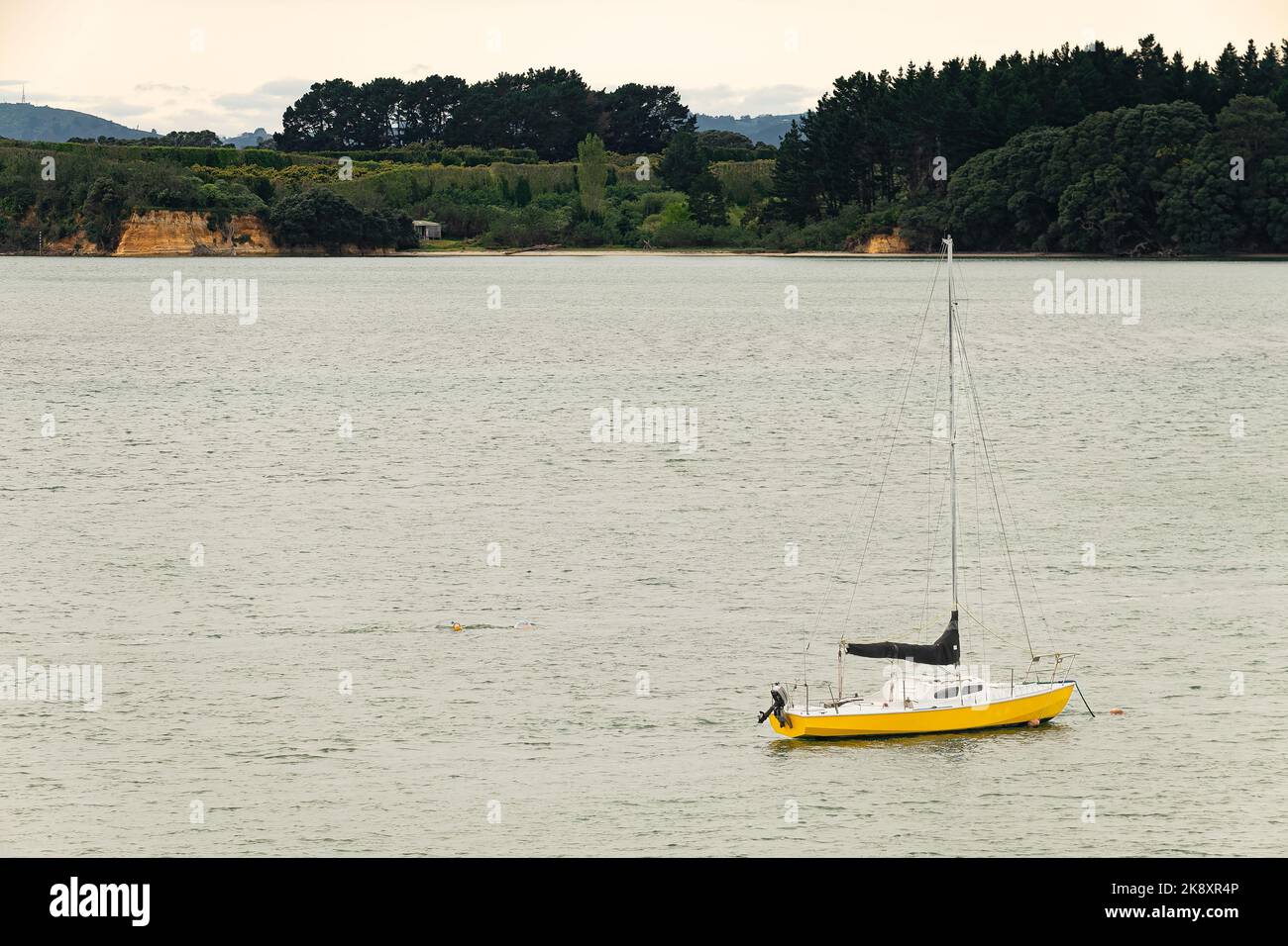 Aa aerial view of boat floating in sea Stock Photo - Alamy