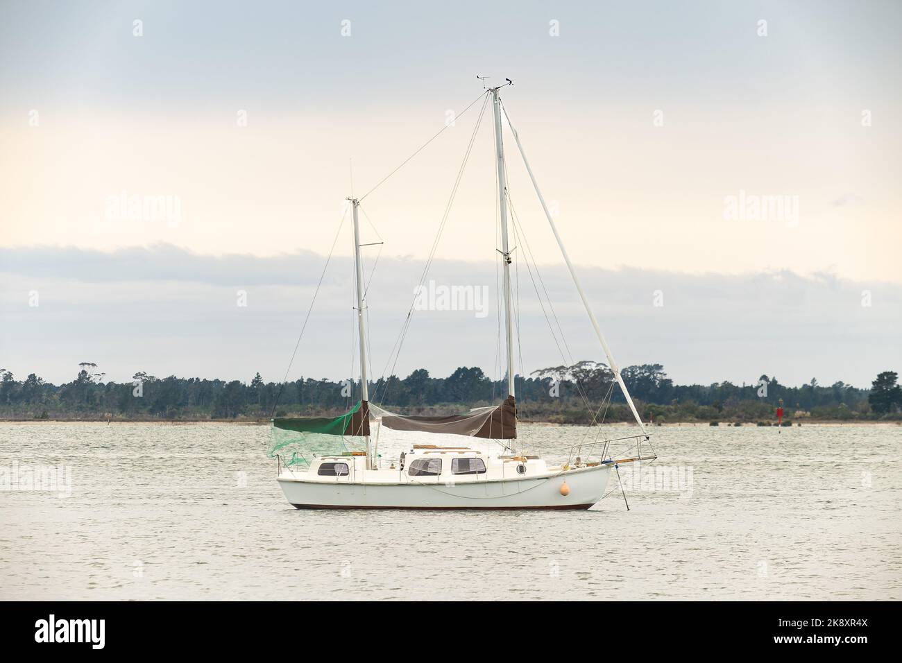 Aa aerial view of boat floating in sea Stock Photo - Alamy