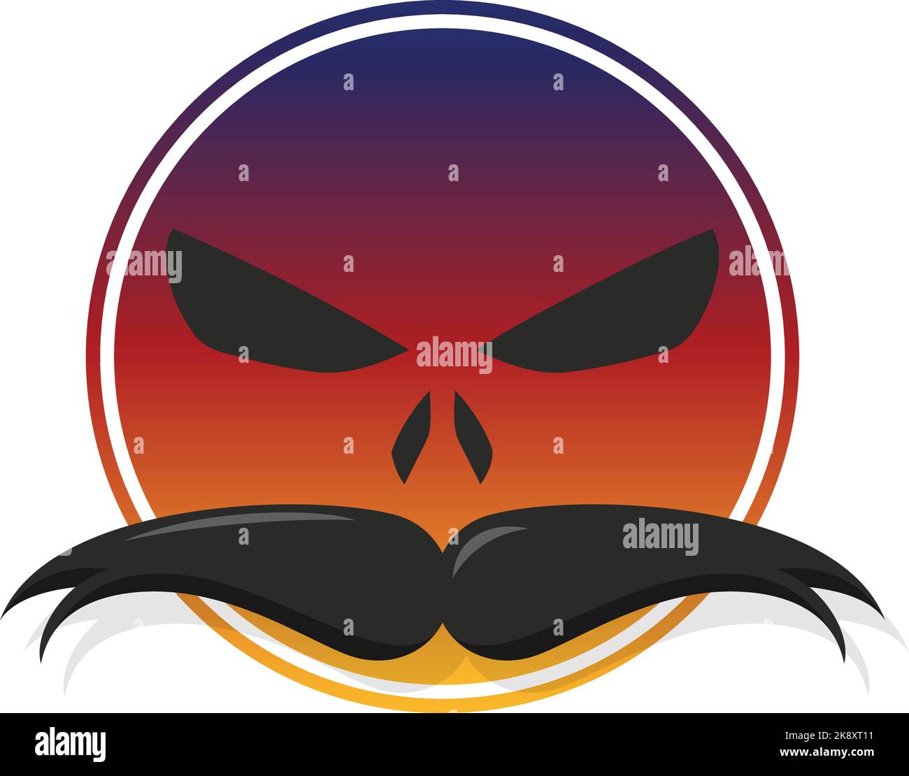 Emoji skull moustache design illustration. EPS 10, Editable, Vector ...