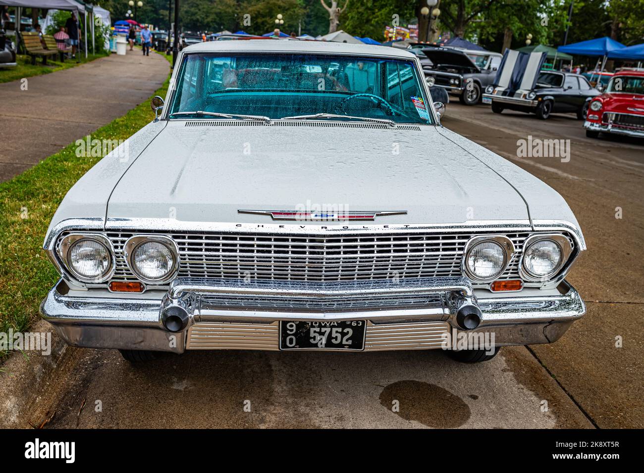 Des Moines, IA - July 01, 2022: High perspective front view of a 1963 ...