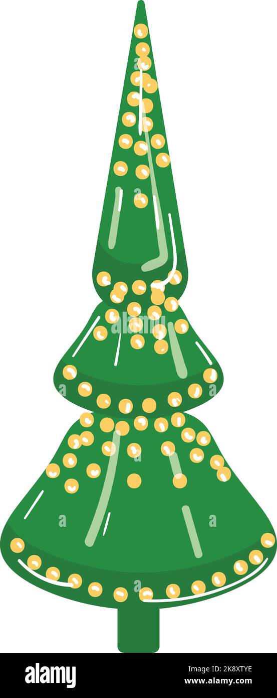 Green Christmas tree toy icon cartoon vector. Winter decoration Stock ...