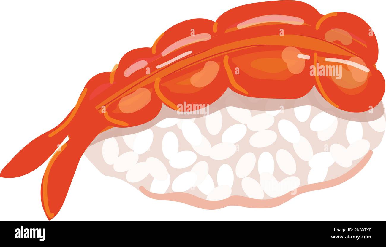 Shrimp sushi icon cartoon vector. Food japanese Stock Vector Image ...