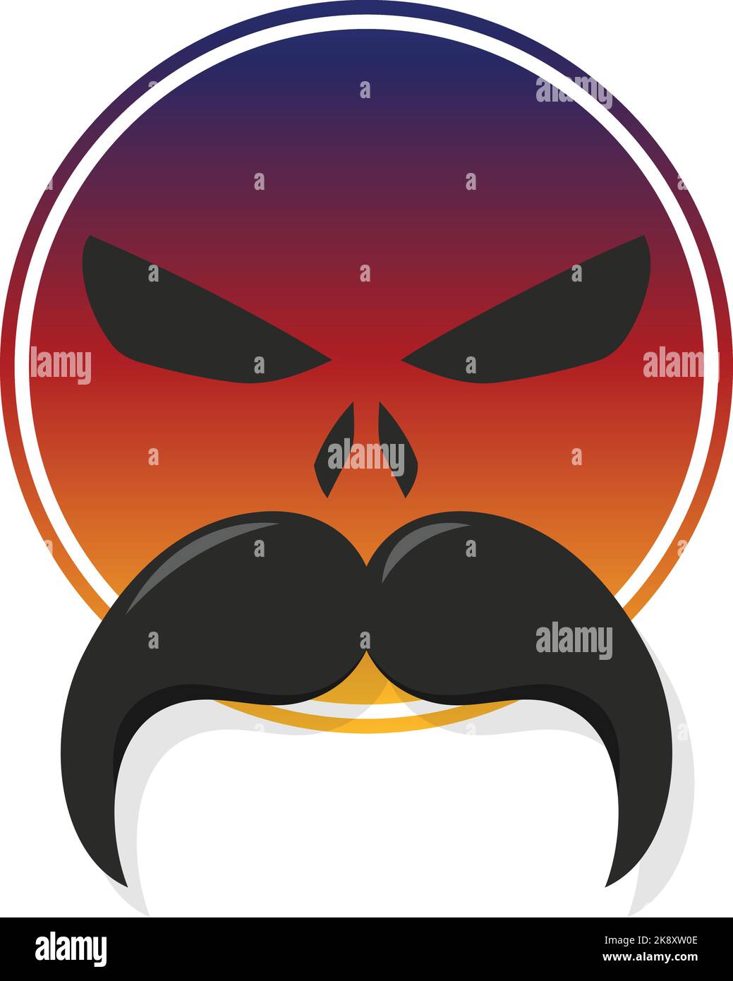Emoji skull moustache design illustration. EPS 10, Editable, Vector ...