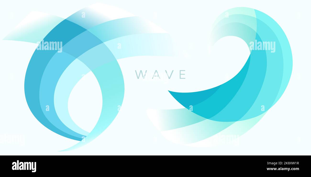 Abstract blue waves on white background Stock Vector Image & Art - Alamy