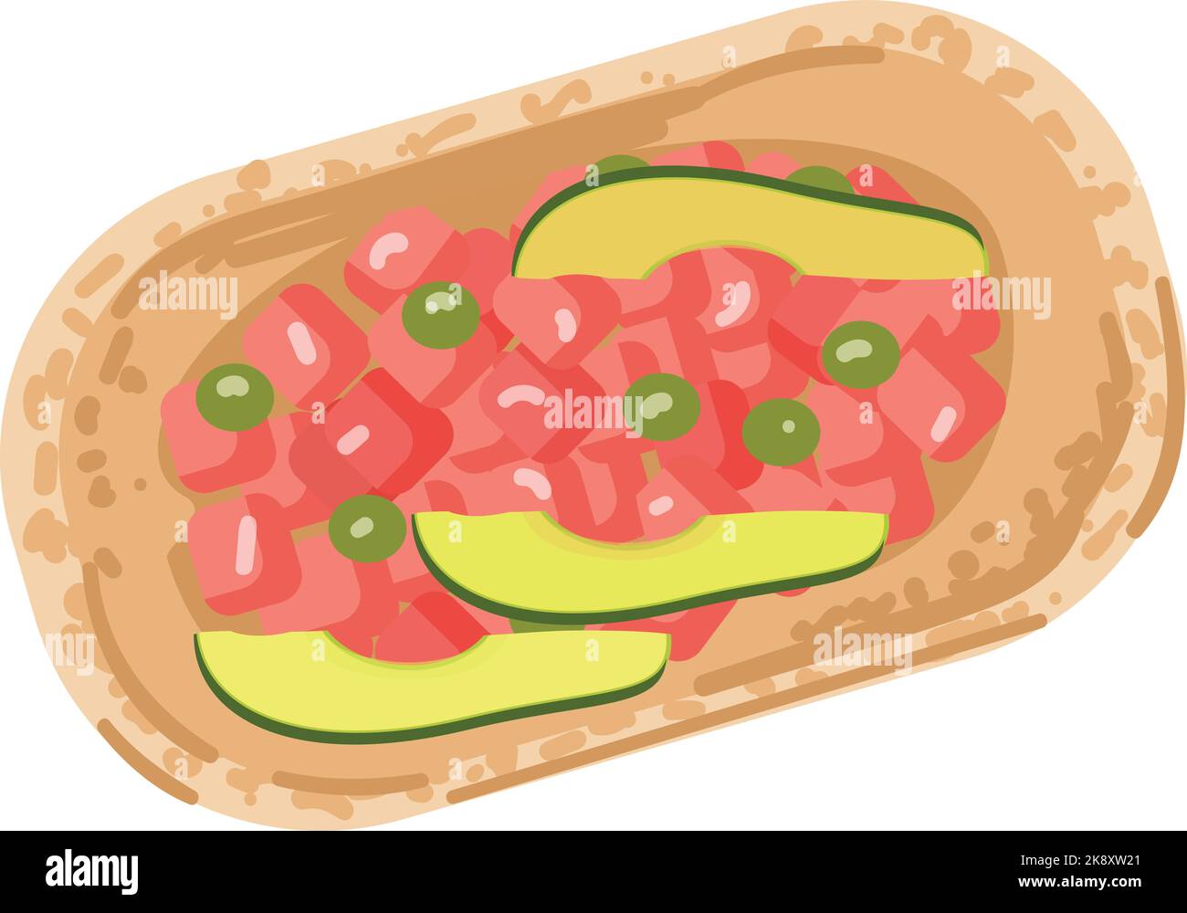 Avocado meat salad icon cartoon vector. Mexican food Stock Vector Image ...