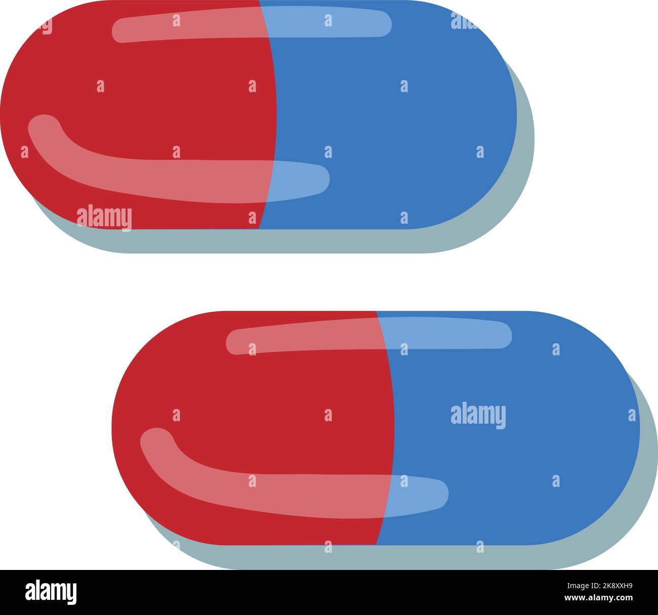 Red blue capsule icon cartoon vector. Clinic shot Stock Vector Image ...