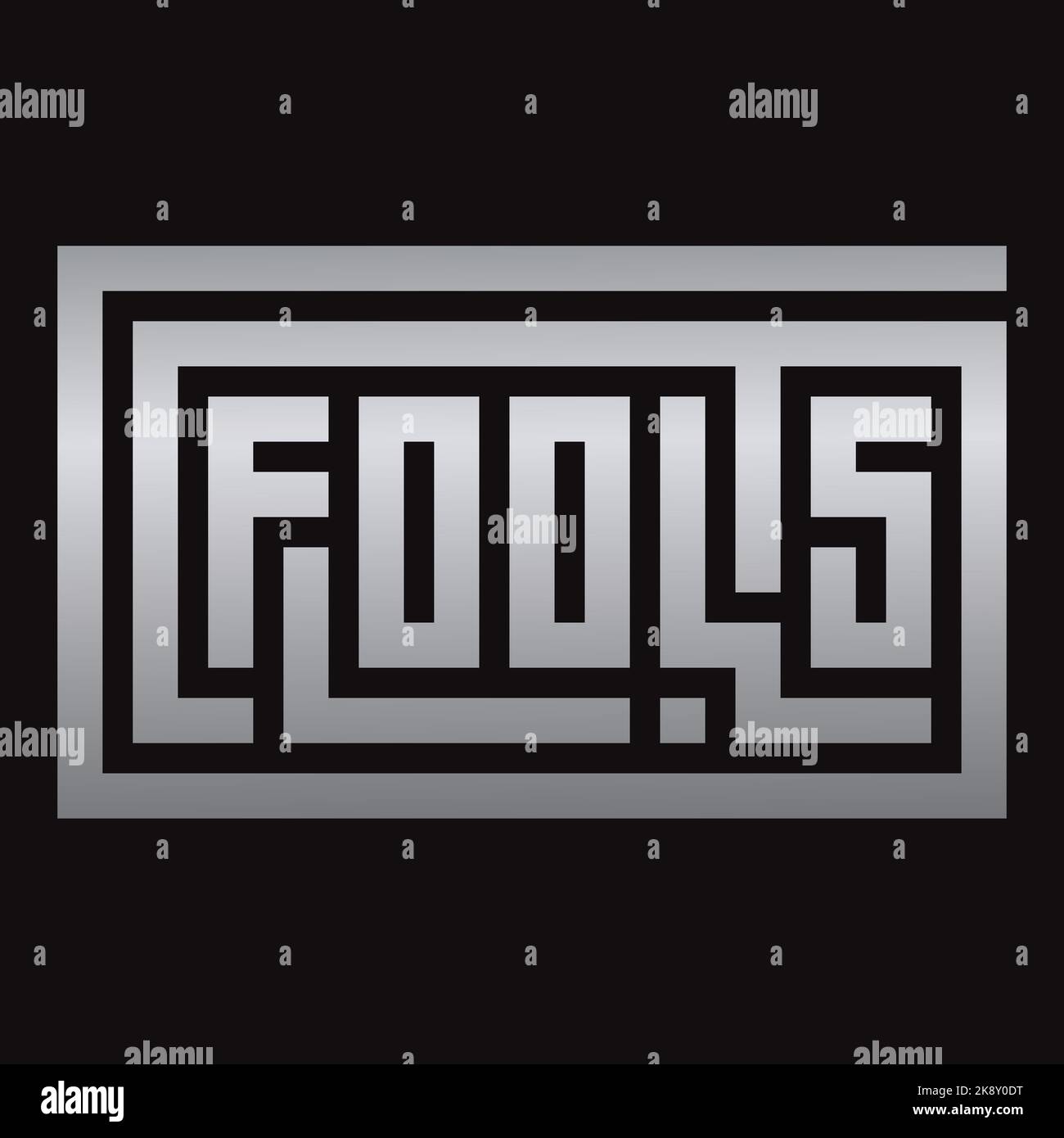 Fools Lettering Maze Typography Design Vector Illustration. Editable ...