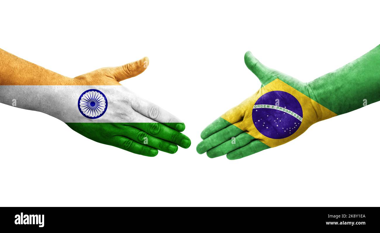 Flags brazil india painted on hi-res stock photography and images - Alamy