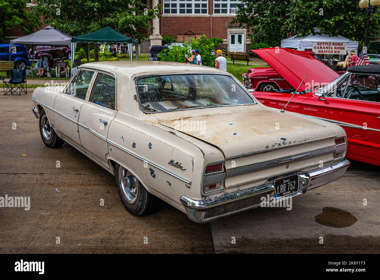 Des Moines, IA - July 01, 2022: High perspective rear corner view of a ...