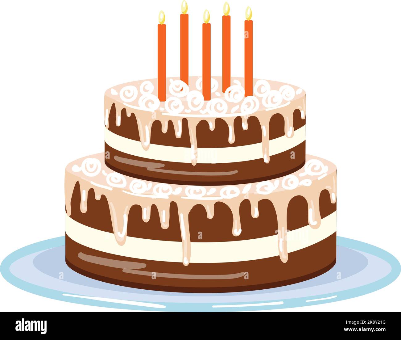 Candle cream cake icon cartoon vector. Happy birthday Stock Vector ...