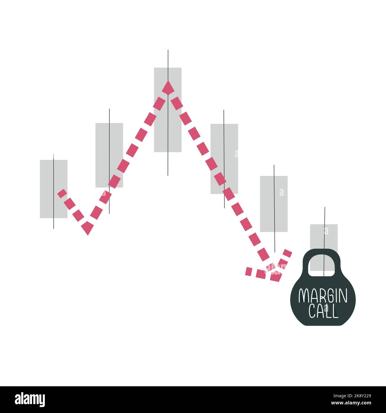 Concept vector illustration. Stock market falling, financial crisis ...