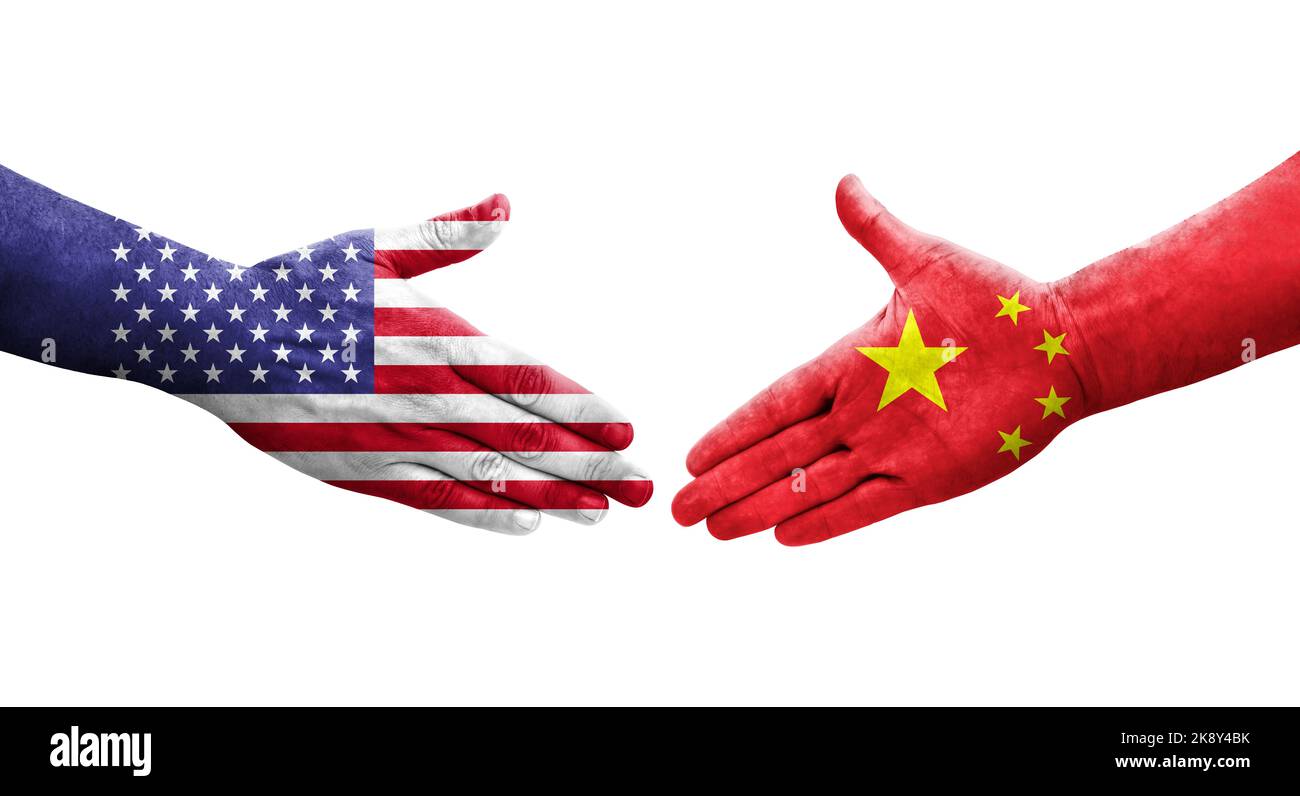 Friendship between usa china handshake hi-res stock photography and ...