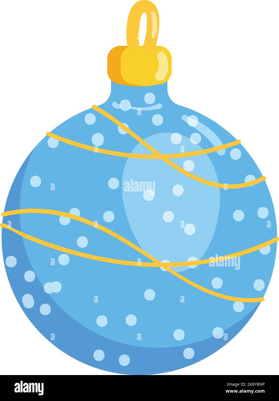 Blue ball Christmas tree toy icon cartoon vector. Winter decoration ...