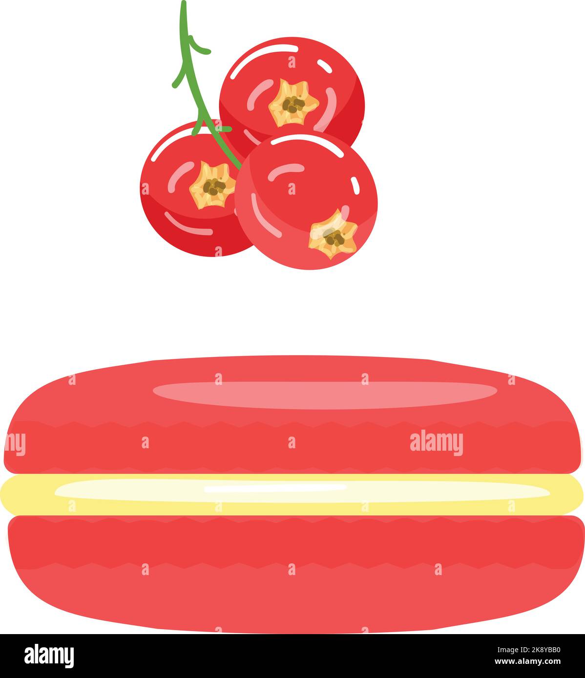 Red berry macaroon icon cartoon vector. French cookie Stock Vector ...