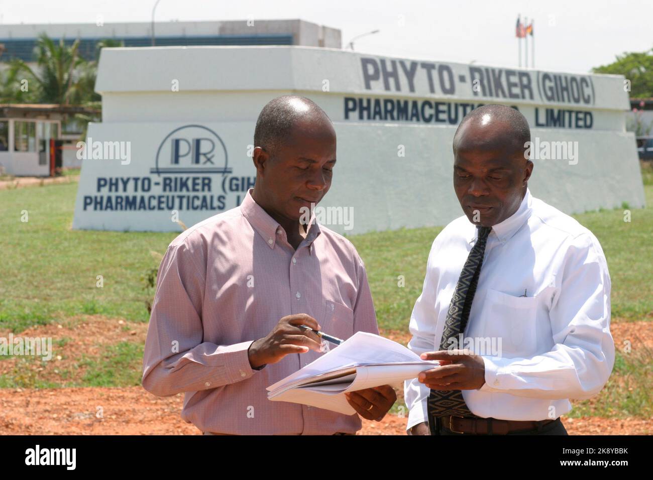 Ghana, Accra. Managers of the pharmaceutical company Phyto Riker are ...