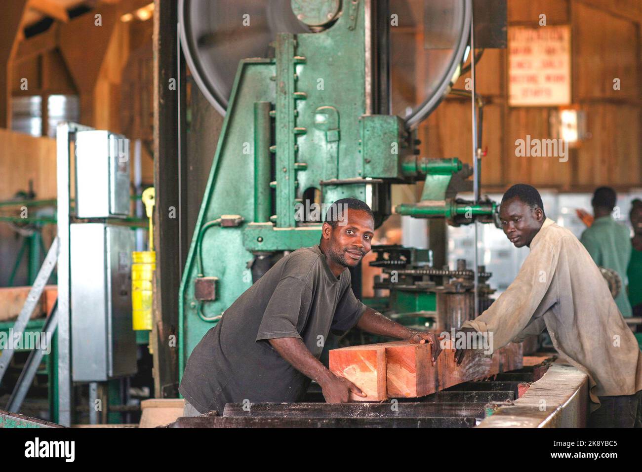 Ghana, Takoradi. Factory workers of Dupaul Lumber Export. Production ...