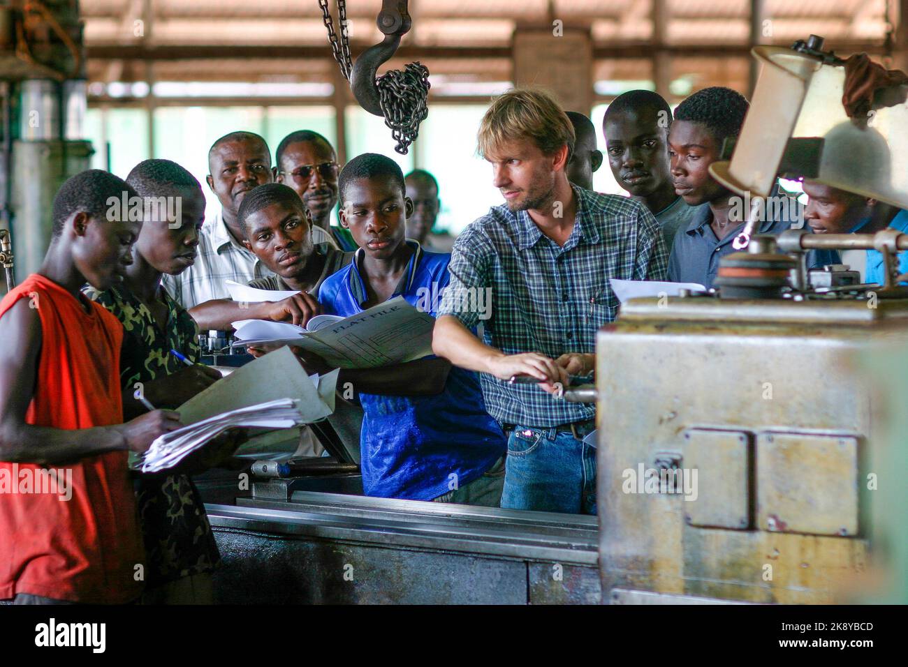 Ghana, Samreboi. Samartex timberfactory. An expat from Holland teaches ...