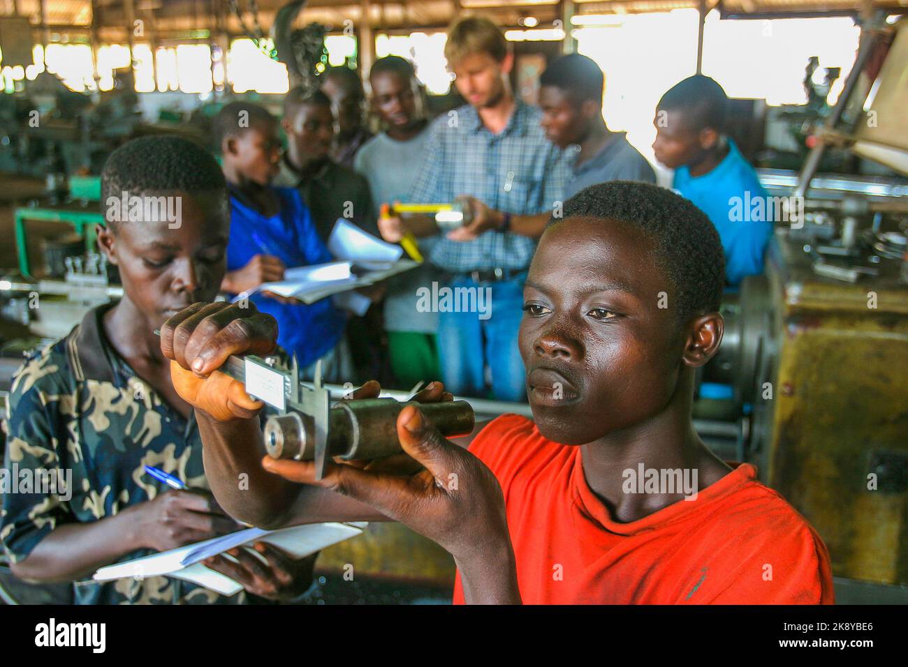 Ghana, Samreboi. Samartex timberfactory. An expat from Holland teaches ...