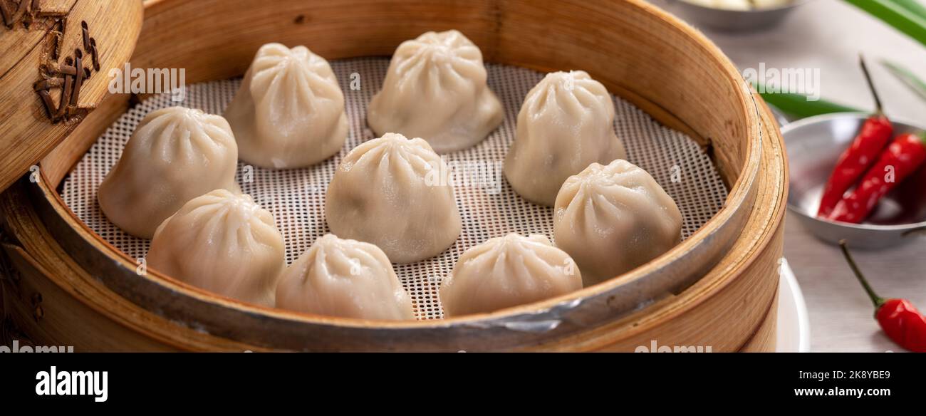Steamed pork soup dumplings named Xiao long bao in Taiwan, Taiwanese ...