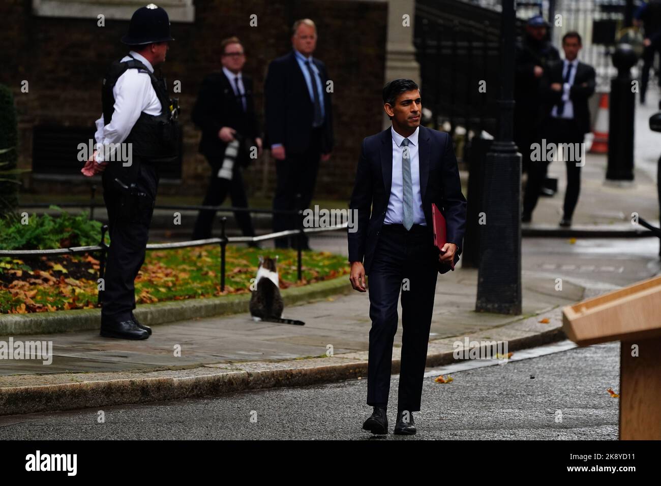 Rishi Sunak makes a speech outside 10 Downing Street, London, after ...