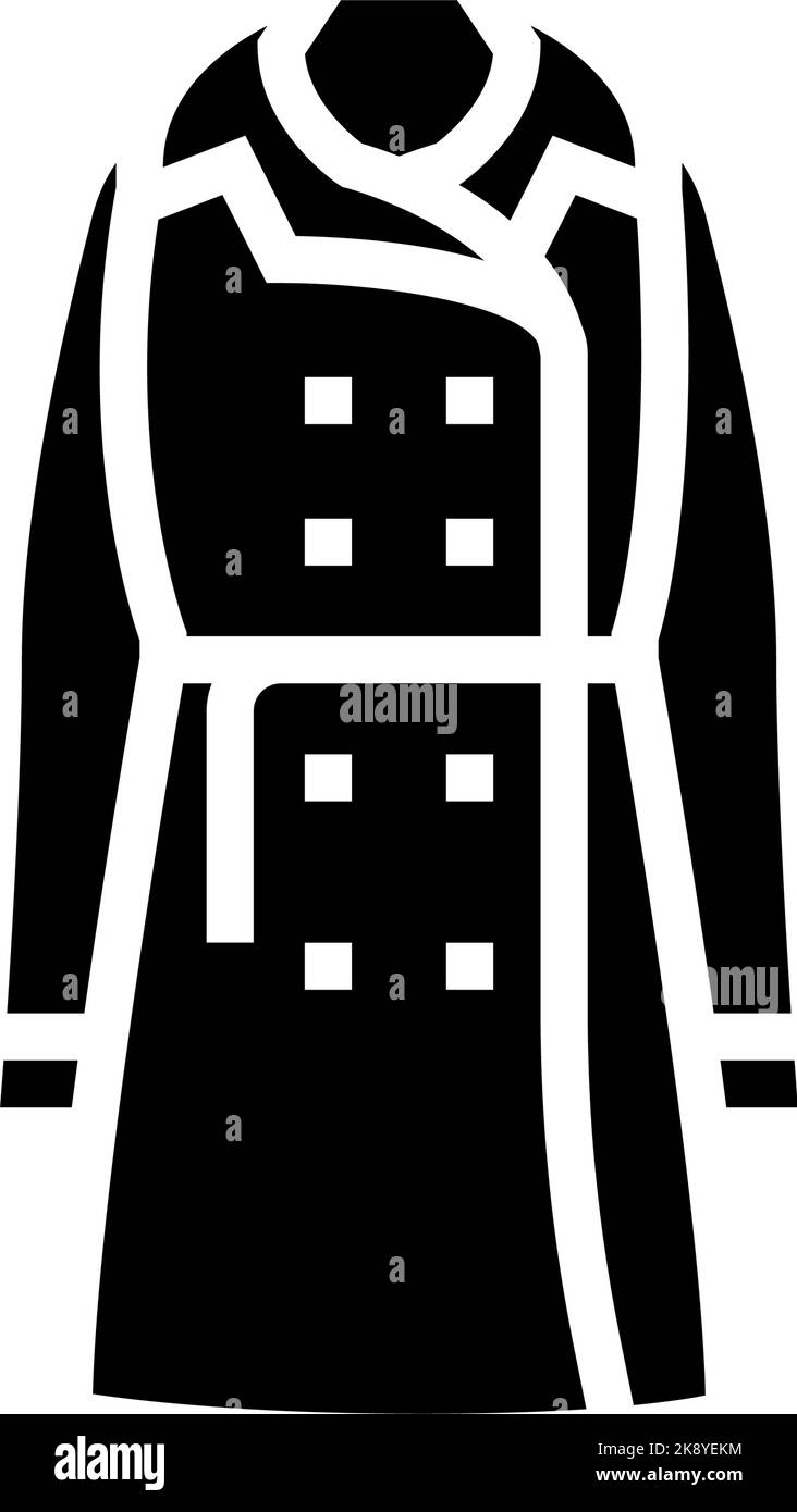 trench coat outerwear female glyph icon vector illustration Stock ...