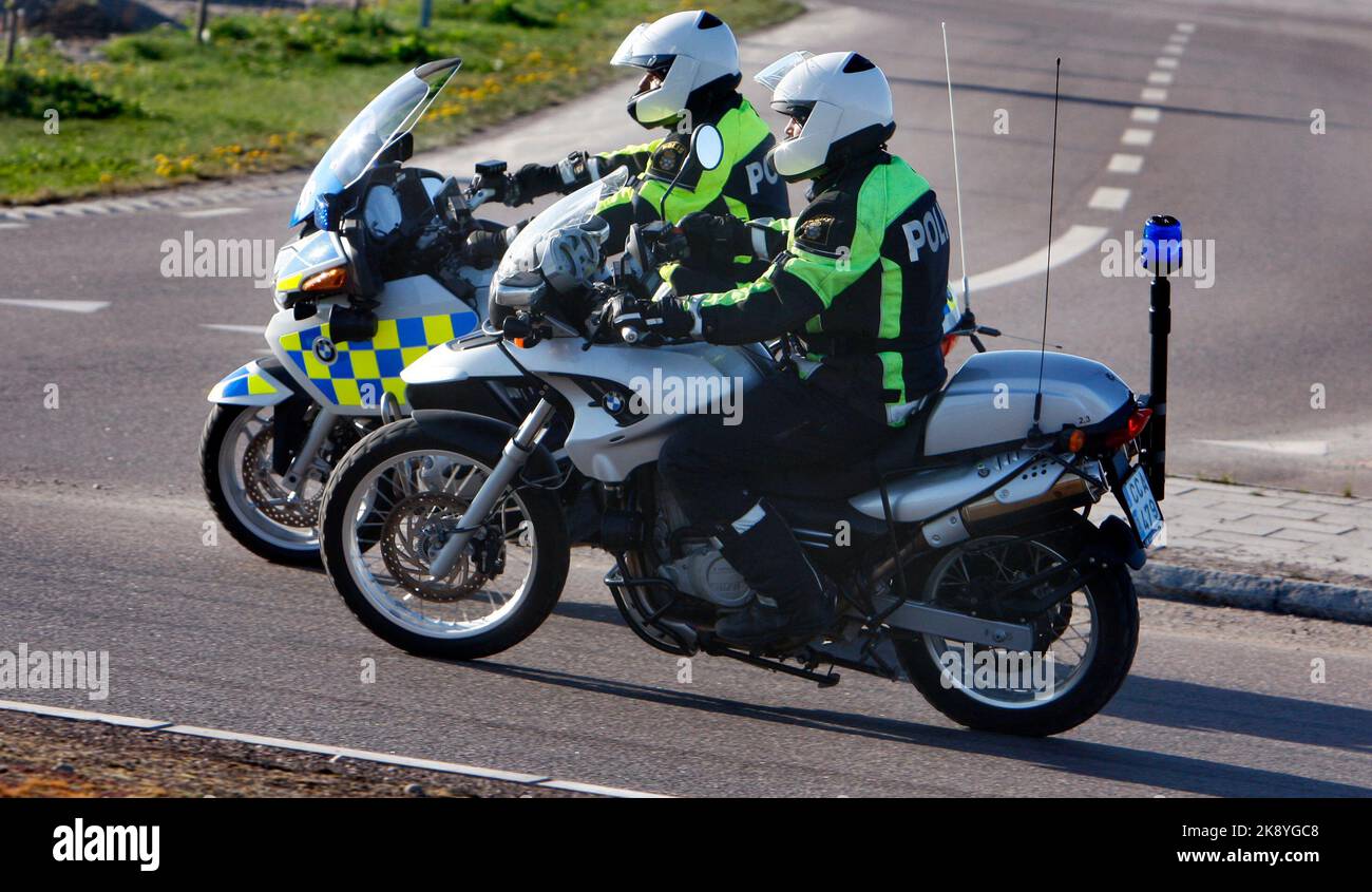 Two motorcycle police officers on a mission Stock Photo - Alamy
