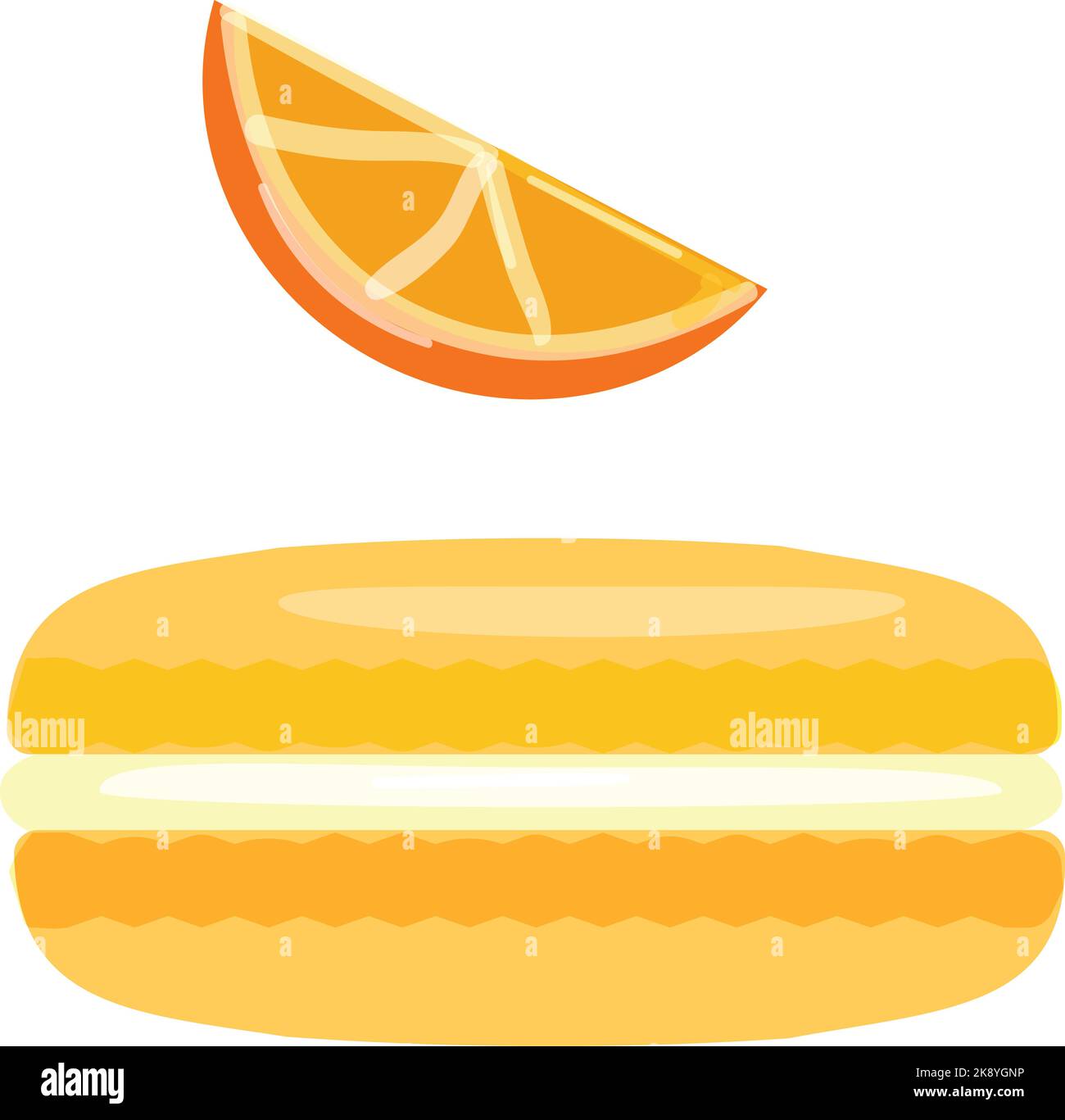 Orange macaron icon cartoon vector. French sweet box Stock Vector Image ...