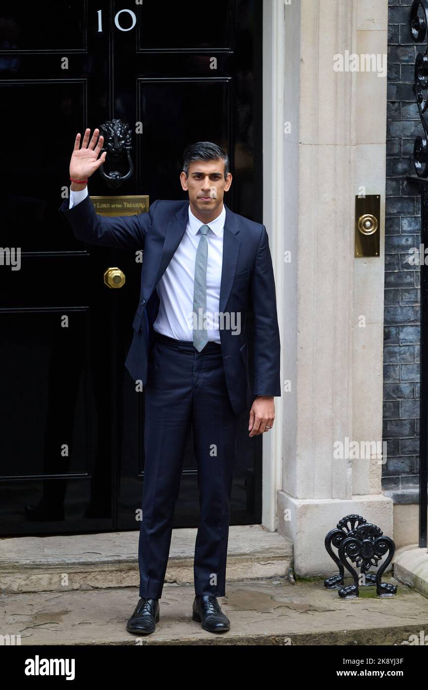 London, UK . 25 October, 2022 . Rishi Sunak giving his first speech in ...